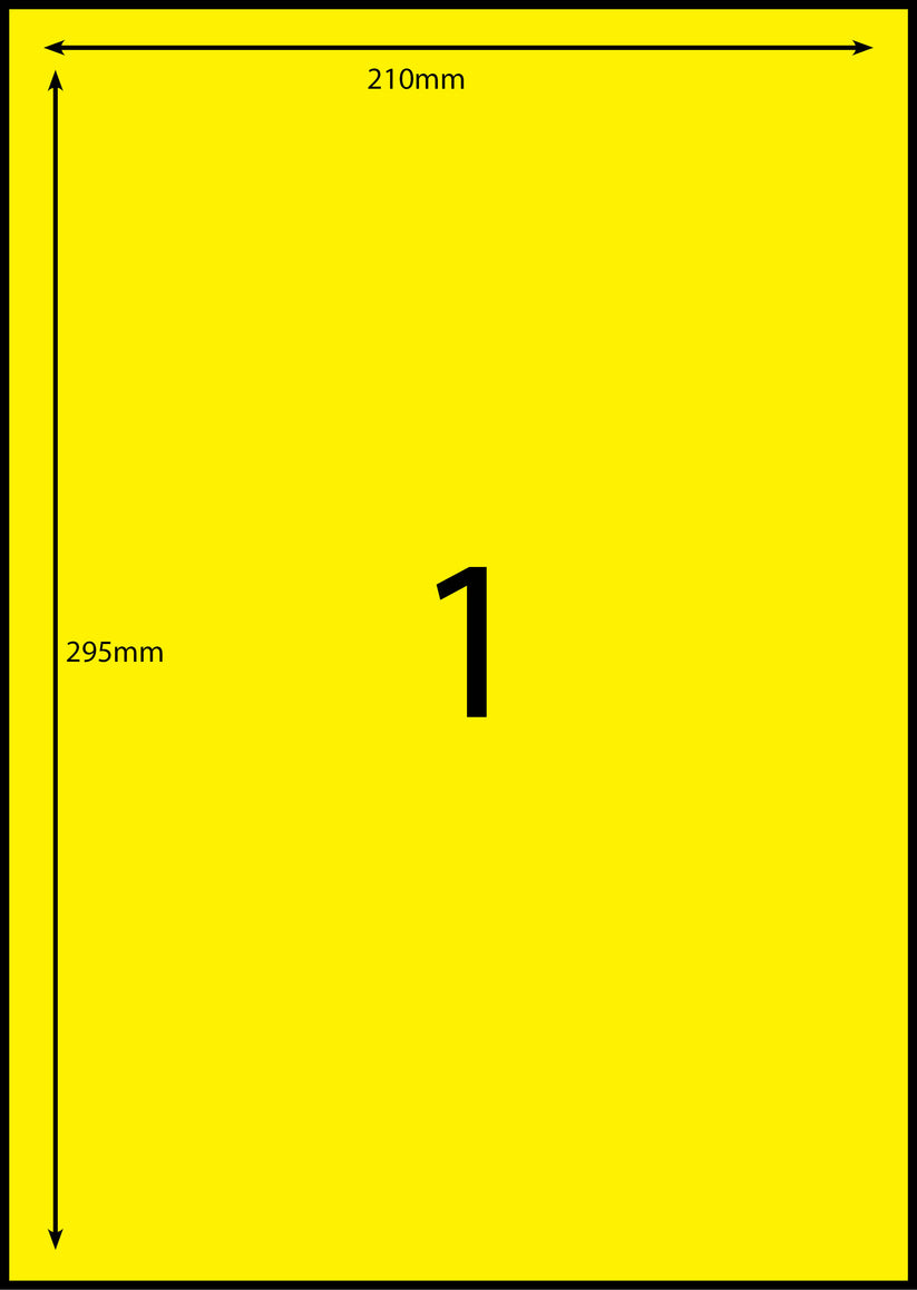 A4 Laser Label - 1up - 210x296mm - 100 per pack (Avery Code: DL 01 ...