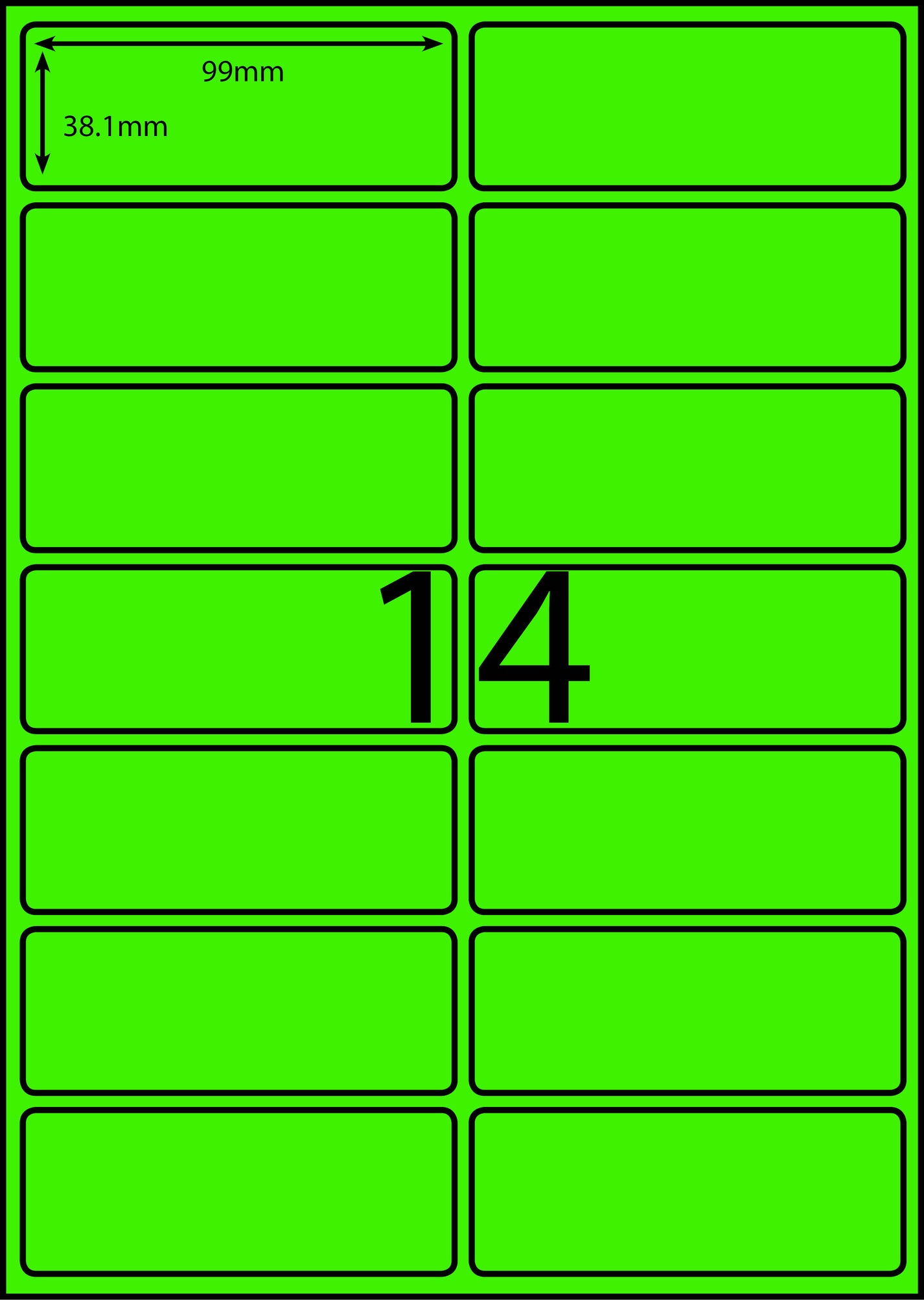 A4 Laser Label - 14up - 99x38.1mm - 100 per pack (Avery Code: L7163 ...
