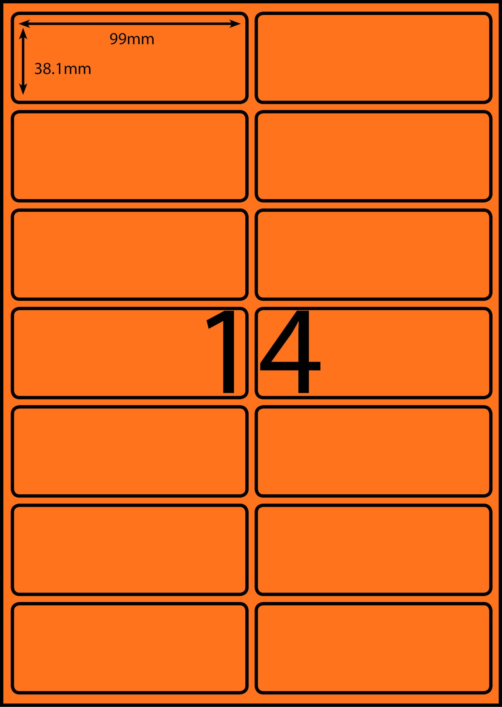 A4 Laser Label - 14up - 99x38.1mm - 100 per pack (Avery Code: L7163 ...