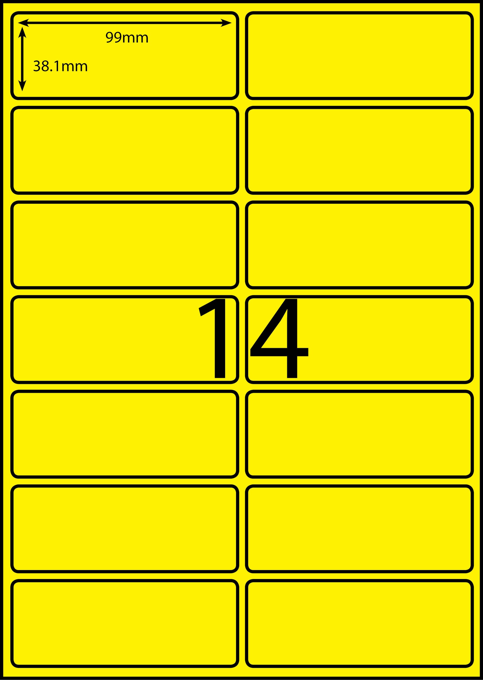 A4 Laser Label - 14up - 99x38.1mm - 100 per pack (Avery Code: L7163 ...
