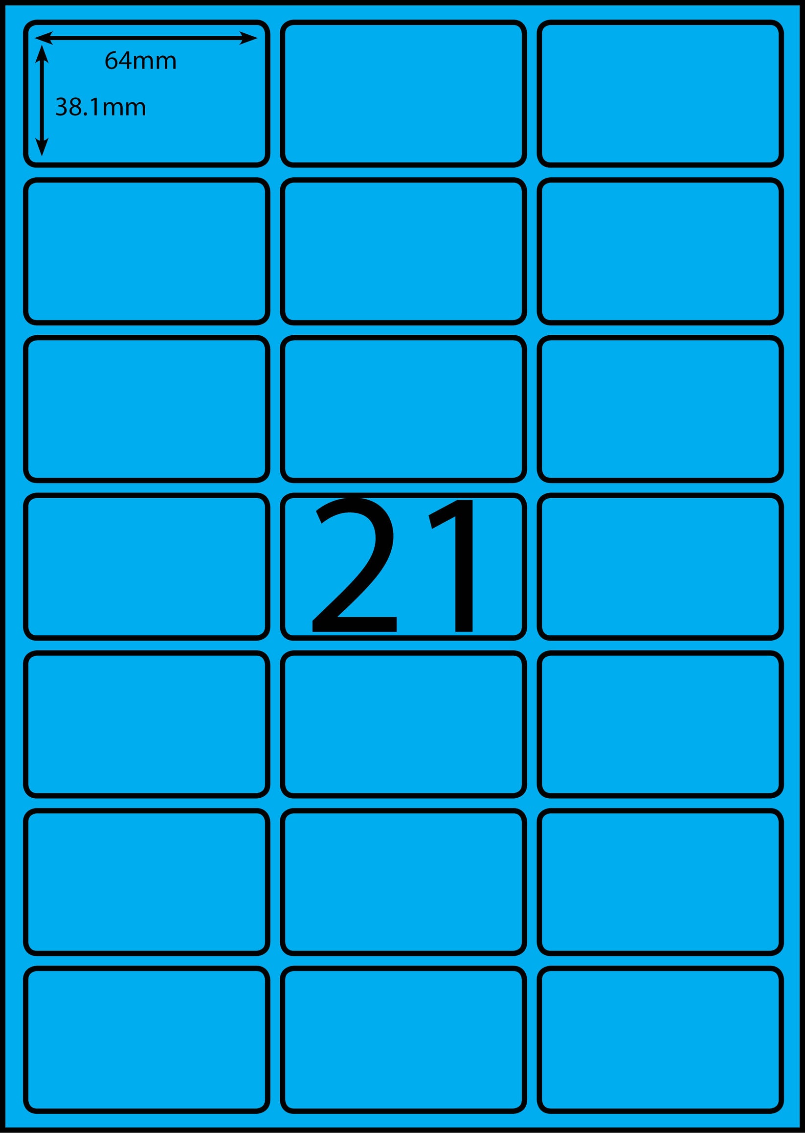 A4 Laser Label - 21up - 64x38.1mm - 100 per pack (Avery Code: L7160 ...