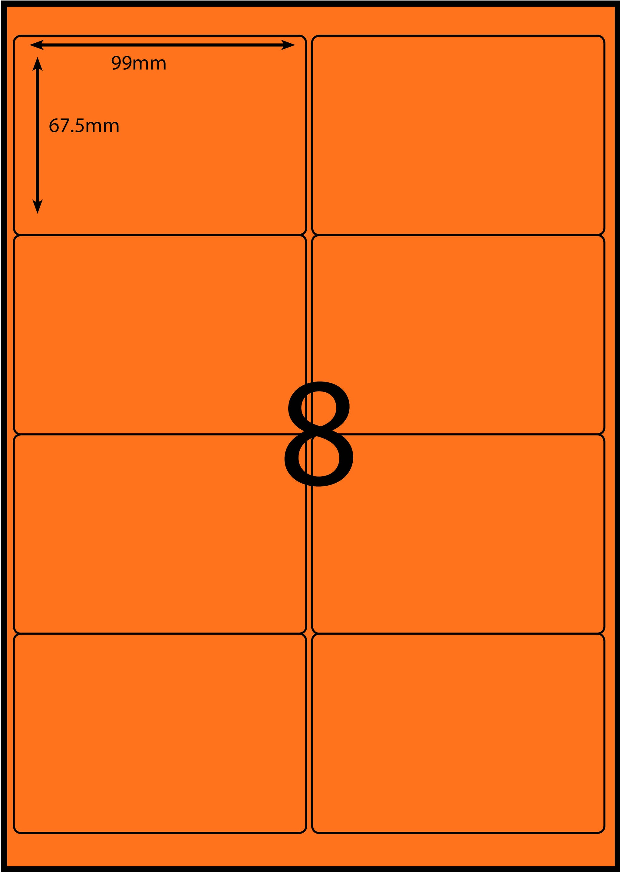 A4 Laser Label - 8up - 99x67.5mm - 100 per pack (Avery Code: L7165 ...