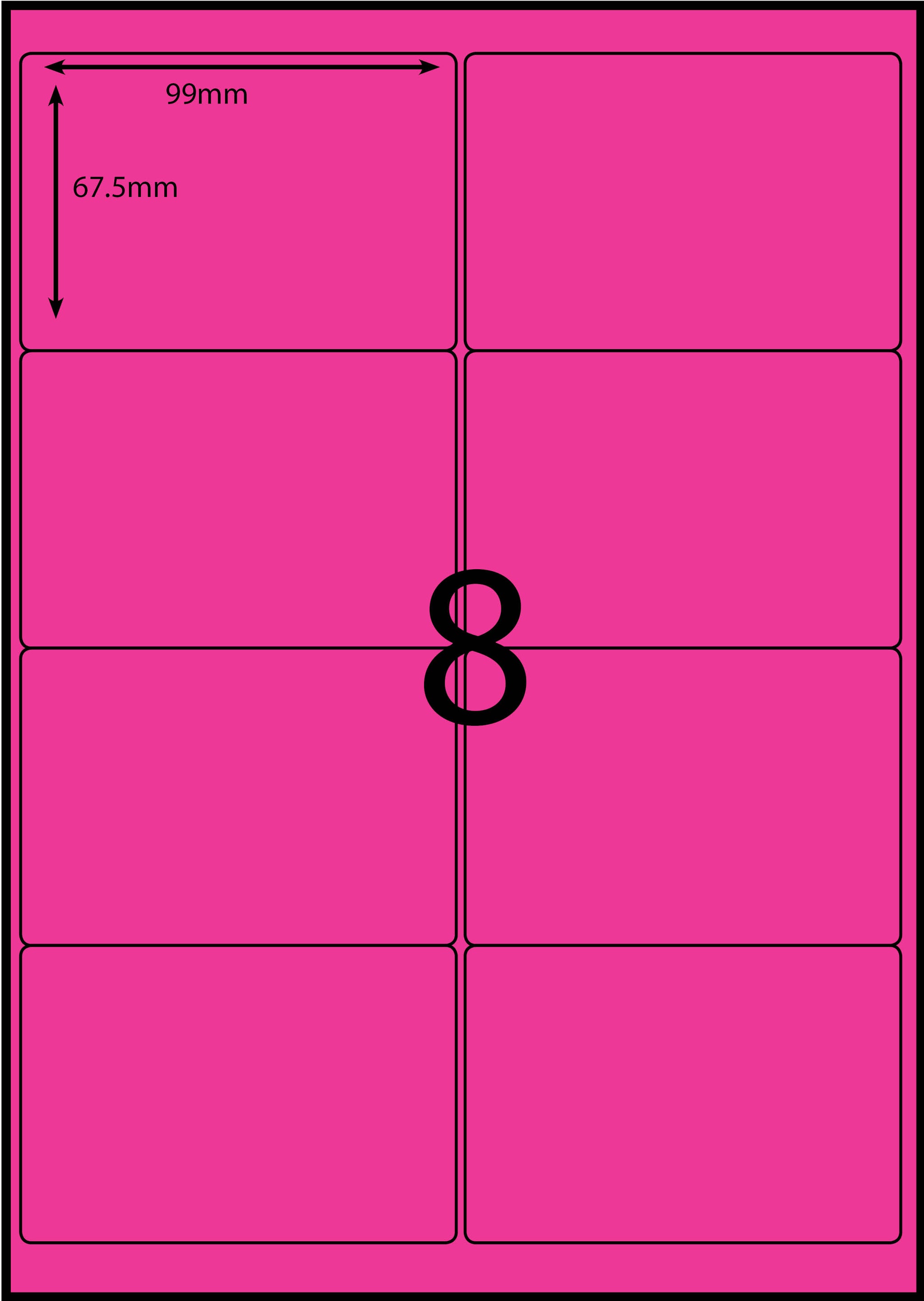 A4 Laser Label - 8up - 99x67.5mm - 100 per pack (Avery Code: L7165 ...